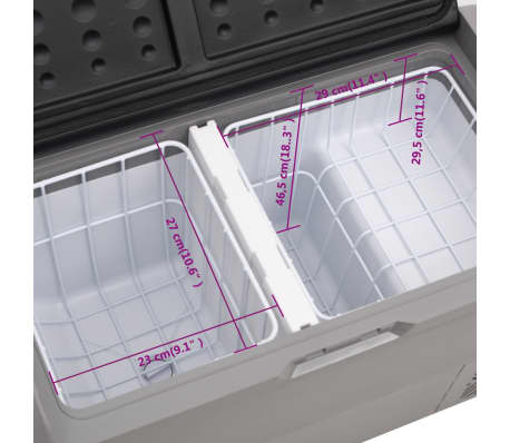 vidaXL Ladă frigorifică cu roată și mâner 60 L, negru și gri, PP & PE ...