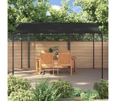 vidaXL Luifel 4x3 m 180 g/m² stof en staal antracietkleurig kopen ...