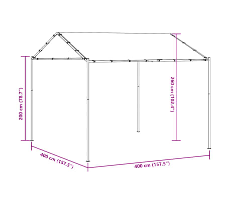 vidaXL Carpa acero y tela gris antracita 4x4 m | vidaXL.es