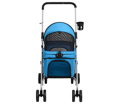 vidaXL Poussette pour chien pliante Bleu 76x50x100 cm Tissu Oxford ...