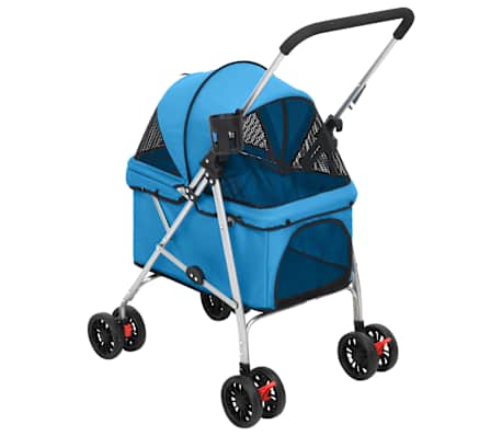 vidaXL Poussette pour chien pliante Bleu 76x50x100 cm Tissu Oxford ...