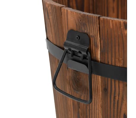 vidaXL 3 Piece Wooden Bucket Planter Set Solid Wood Fir | vidaXL.com.au
