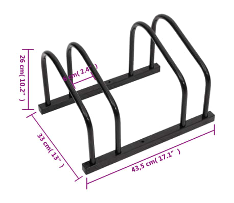 vidaXL Bike Rack for 2 Bikes Black Steel | vidaXL.com