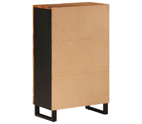 vidaXL skab med skuffe 60x33x100 cm massivt akacietræ og jern | vidaXL.dk