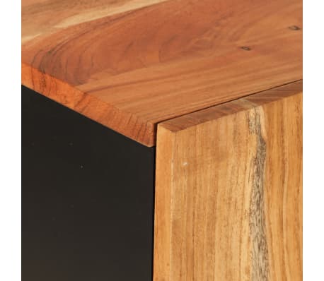 vidaXL skab med skuffe 60x33x100 cm massivt akacietræ og jern | vidaXL.dk