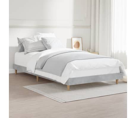 vidaXL Cadru de pat, gri beton, 90x190 cm, lemn prelucrat | vidaXL.ro