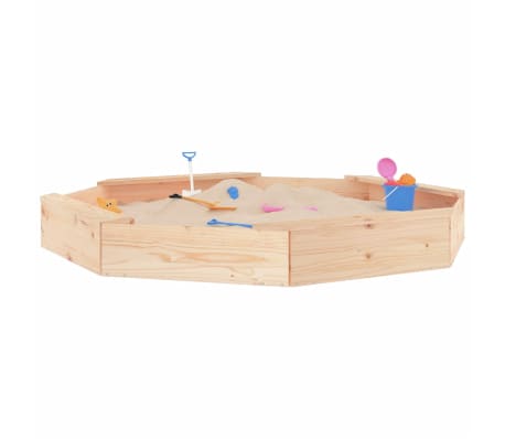 vidaXL Sandbox with Seats Octagon Solid Wood Pine | vidaXL.ie