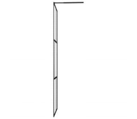 vidaXL Walk-in Shower Wall with Shelf Black 80x195 cm ESG Glass ...