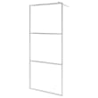 vidaXL Walk-in Shower Wall with Shelf Chrome 80x195 cm ESG Glass ...