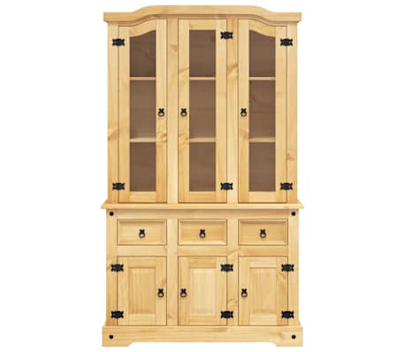 vidaXL Buffet Corona marron 112x43x196 cm bois massif pin mexicain ...