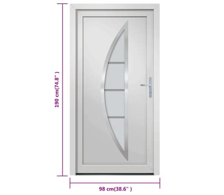 vidaXL Voordeur 98x190 cm PVC wit online kopen | vidaXL.be