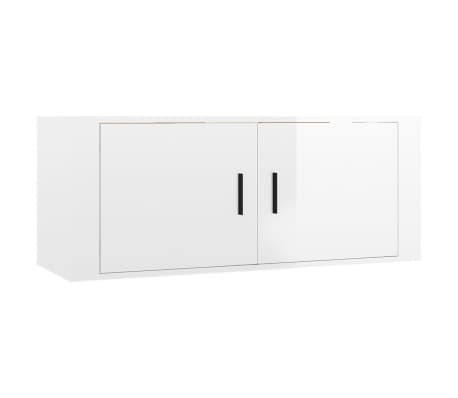 vidaXL 4 Piece TV Cabinet Set High Gloss White Engineered Wood | vidaXL.ie