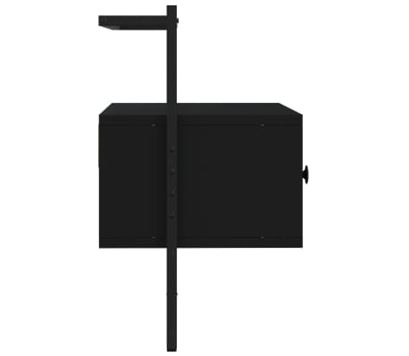 vidaXL Dulap TV montat pe perete, negru, 60,5x30x51 cm, lemn prelucrat ...