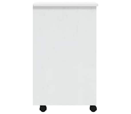 vidaXL Dulap rulant cu sertare MOSS, alb, lemn masiv de pin | vidaXL.ro