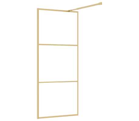 vidaXL Paravan duș walk-in, auriu, 80x195 cm, sticlă ESG transparentă ...