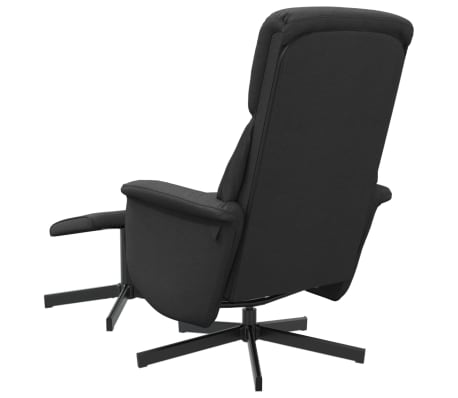 vidaXL Scaun extensibil cu taburet, negru, material textil | vidaXL.ro