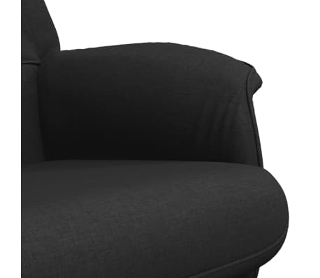 vidaXL Scaun extensibil cu taburet, negru, material textil | vidaXL.ro