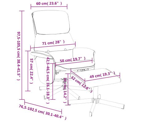 vidaXL Scaun extensibil cu taburet, negru, material textil | vidaXL.ro