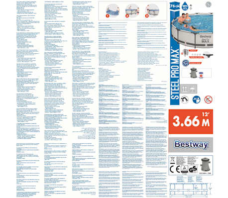 Bestway Steel Pro MAX Swimming Pool Set 366x76 cm | vidaXL.ie