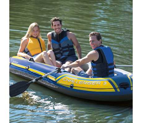Intex Challenger 3 Set Inflatable Boat with Oars and Pump 68370NP ...