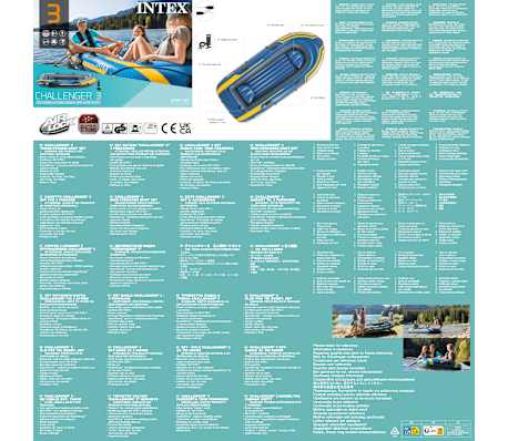 Intex Challenger 3 Set Inflatable Boat with Oars and Pump 68370NP ...