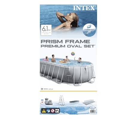 Intex Prism Frame Swimming Pool Set Oval 610x305x122 cm 26798GN | vidaXL.ie
