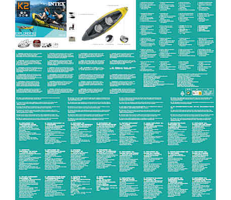 Intex Inflatable Kayak Explorer K2 312x91x51 cm 68307NP | vidaXL.ie