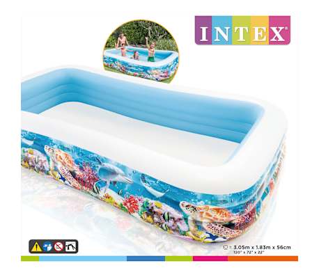 Intex Swim Center Family Pool 305x183x56 cm Sealife Design | vidaXL.co.uk