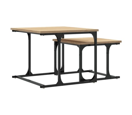 vidaXL Mese suprapuse de cafea, 2 buc, stejar sonoma, lemn prelucrat ...