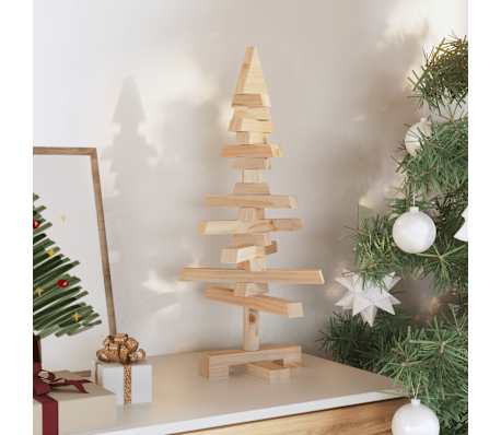 vidaXL Brad de Crăciun din lemn decorativ, 60 cm, lemn de pin masiv ...