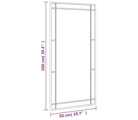 vidaXL Wall Mirror Black 50x100 cm Rectangle Iron | vidaXL.com.au