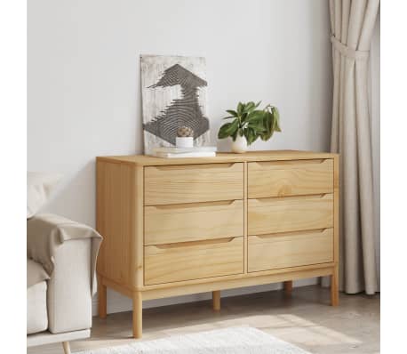 vidaXL Cassettiera FLORO Marrone Cera in Legno Masselo di Pino | vidaXL.it