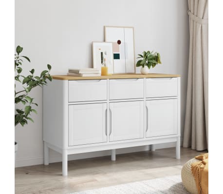 vidaXL Sideboard FLORO White 114x43x74 cm Solid Wood Pine | vidaXL.ie