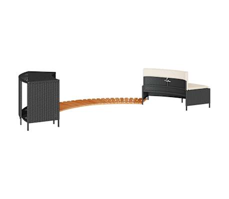 vidaXL Whirlpool-Umrandung Schwarz Poly-Rattan und Massivholz Akazie im ...