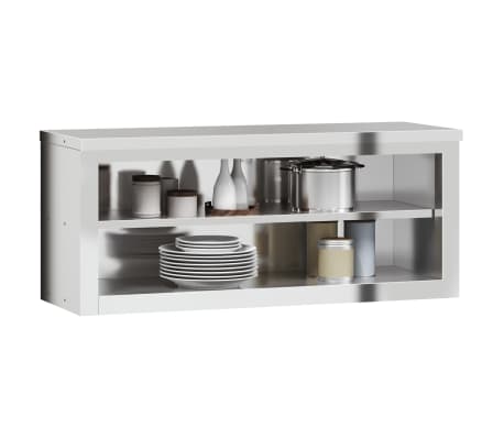 vidaXL Kitchen Wall Cabinet with Shelf Stainless Steel | vidaXL.com.au