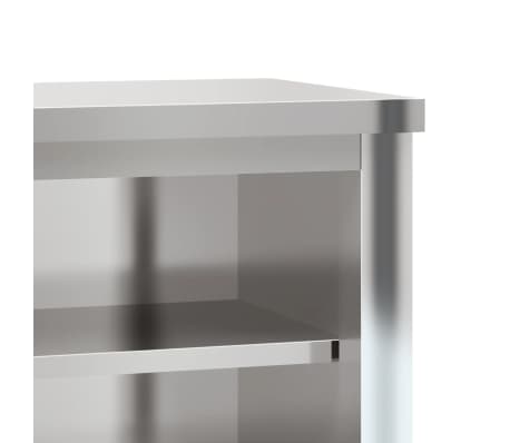 vidaXL Kitchen Wall Cabinet with Shelf Stainless Steel | vidaXL.com.au