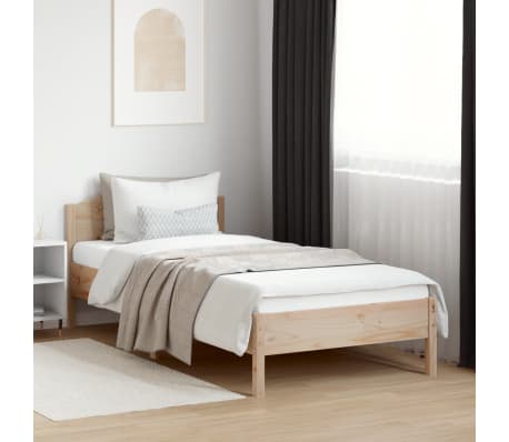 vidaXL Bed Frame with Headboard 100x200 cm Solid Wood Pine | vidaXL.ie