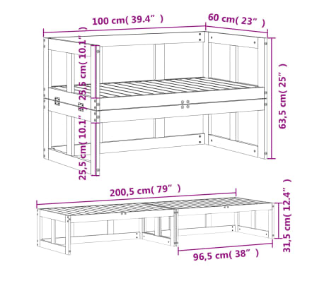 vidaXL Garden Sofa Bench Extendable Impregnated Wood Pine | vidaXL.co.uk