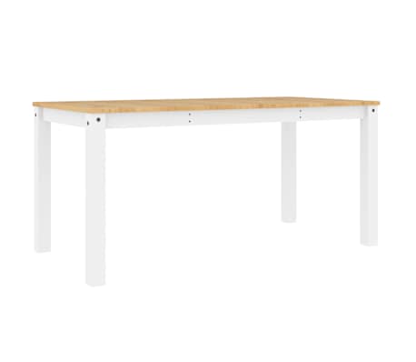 vidaXL Dining Table Panama White 160x80x75 cm Solid Wood Pine | vidaXL.ie