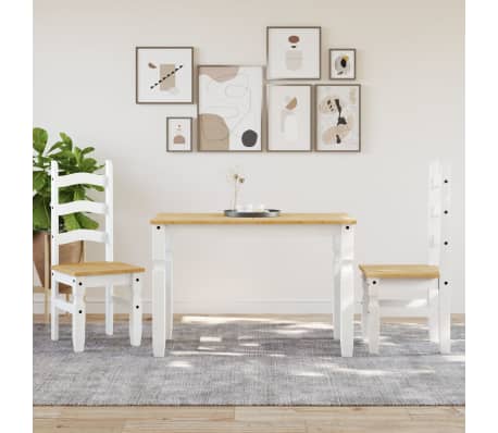 vidaXL Dining Table Corona White 112x60x75 cm Solid Wood Pine | vidaXL.ie