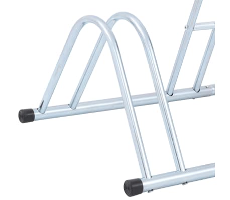 vidaXL Bicycle Stand for 4 Bikes Floor Freestanding Galvanised Steel ...