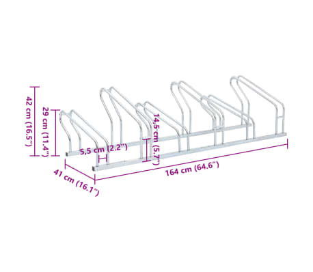 vidaXL cykelstativ til 6 cykler fritstående galvaniseret stål | vidaXL.dk