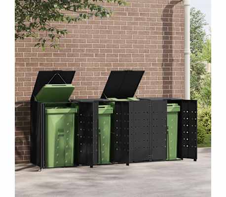 vidaXL Containerberging voor 4 containers 276x79x117 cm staal zwart ...
