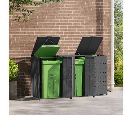 vidaXL Containerberging 3 containers 207x79x117 cm staal antraciet ...