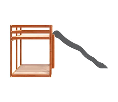 vidaXL køjeseng med rutsjebane og stige 80x200 cm massivt fyrretræ ...