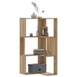 vidaXL Corner Bookcase 3-Tier Sonoma Oak 50x50x102 cm Engineered Wood ...