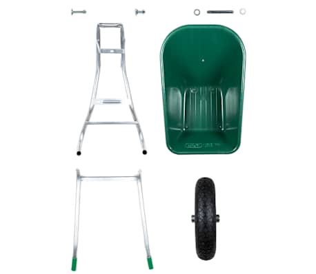vidaXL Brouette vert 90 L 150 kg acier galvanisé et plastique | vidaXL.fr