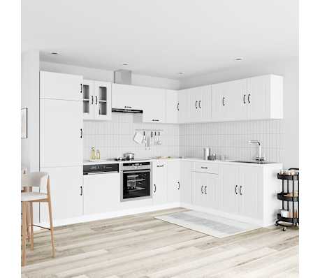 vidaXL 14 Piece Kitchen Cabinet Set Kalmar White Engineered Wood