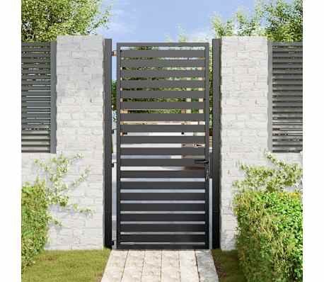 vidaXL Poarta de gradina incuiata neagra 100x180 cm aluminiu | vidaXL.ro