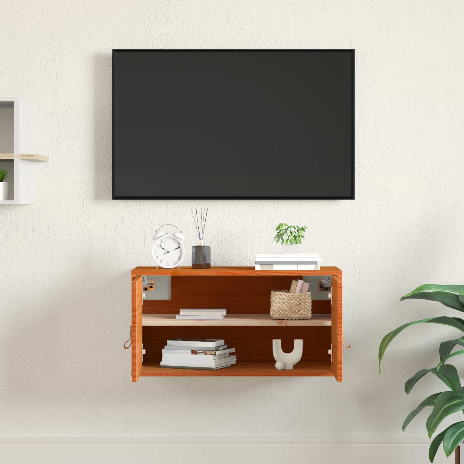 Armário de Parede com prateleira Marrom Cera 60 x 30 x 30 cm | Loja ...